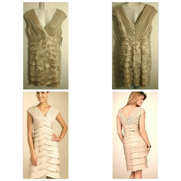 Adrianna Papell | Dresses | Adrianna Papell Shutter Pleat Dress Nwt ...